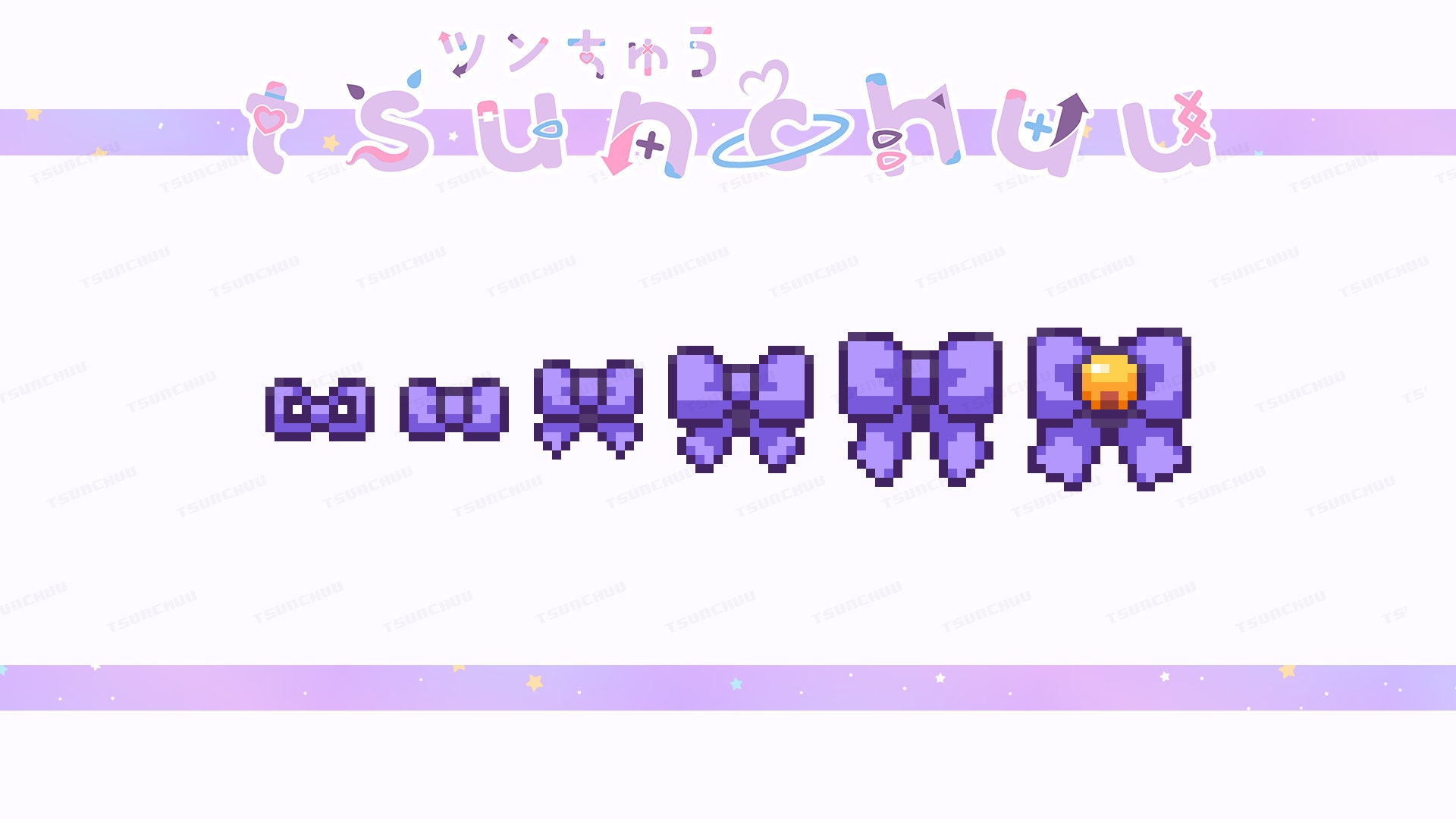 Premade Purple Cute Bows | Pixel Art Styled | Twitch Sub / Loyalty ...