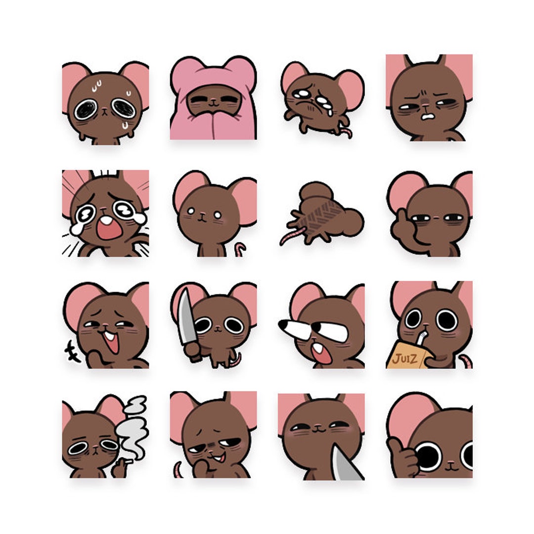 Premade Brown Rat Mouse Rodent Emotes | Silly and Goofy | for Twitch or ...