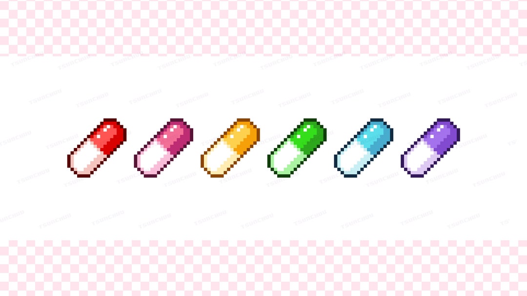 Cute Pill Capsule Badges | Pixel Art Styled | Twitch Sub / Loyalty ...