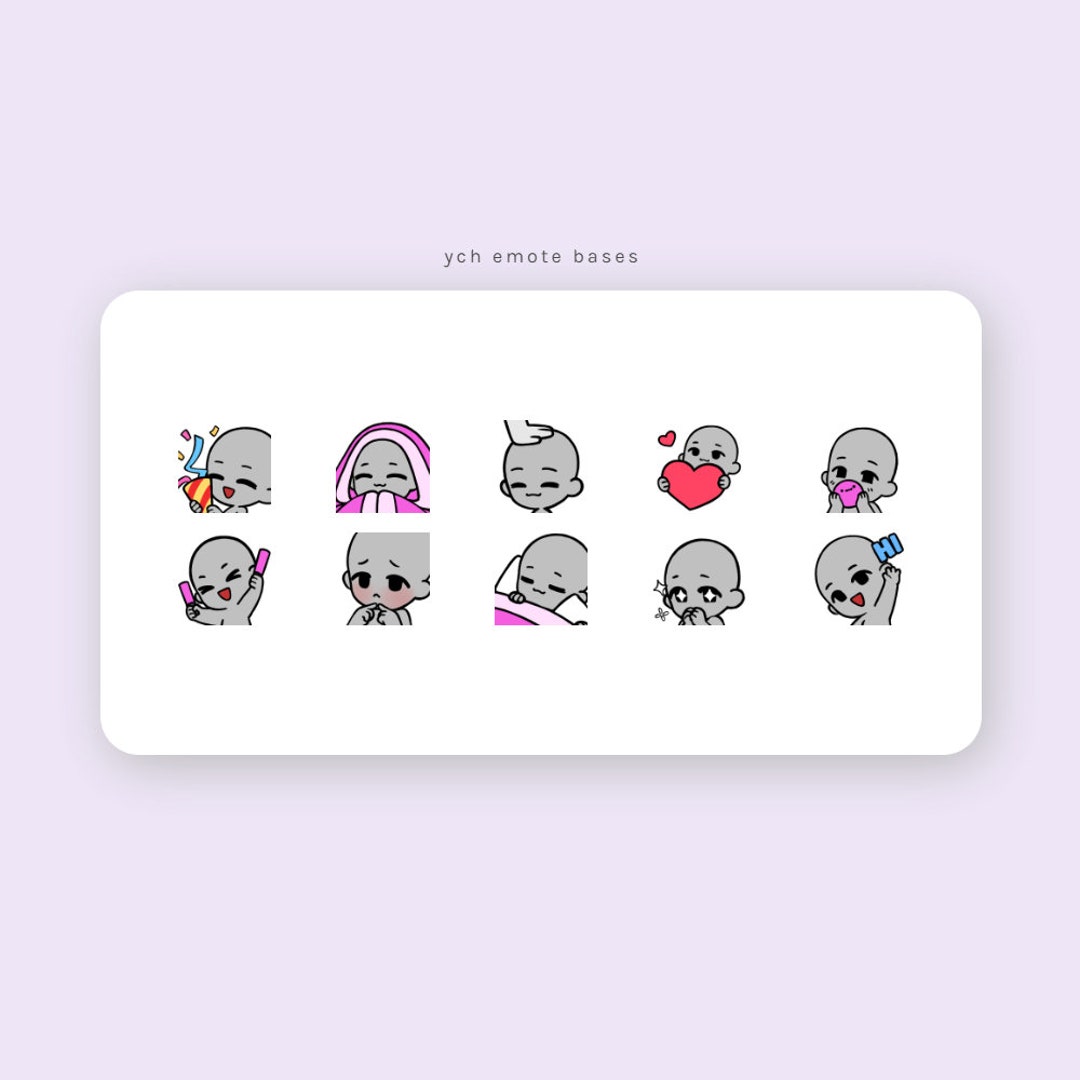 YCH DIY Cute Emote Bases | for Twitch or Discord - Etsy