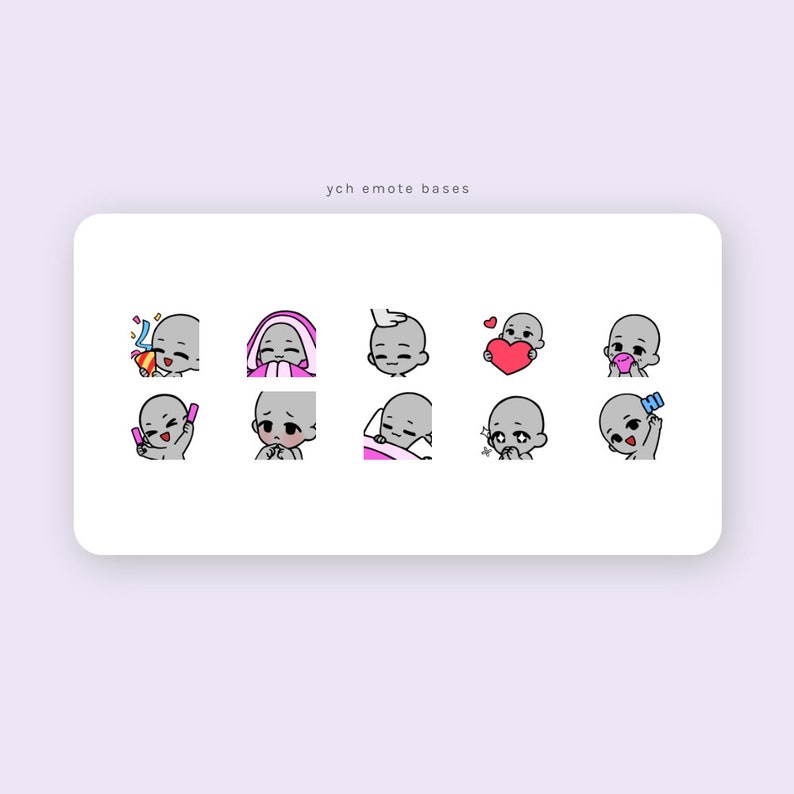 YCH DIY Cute Emote Bases | for Twitch or Discord - Etsy
