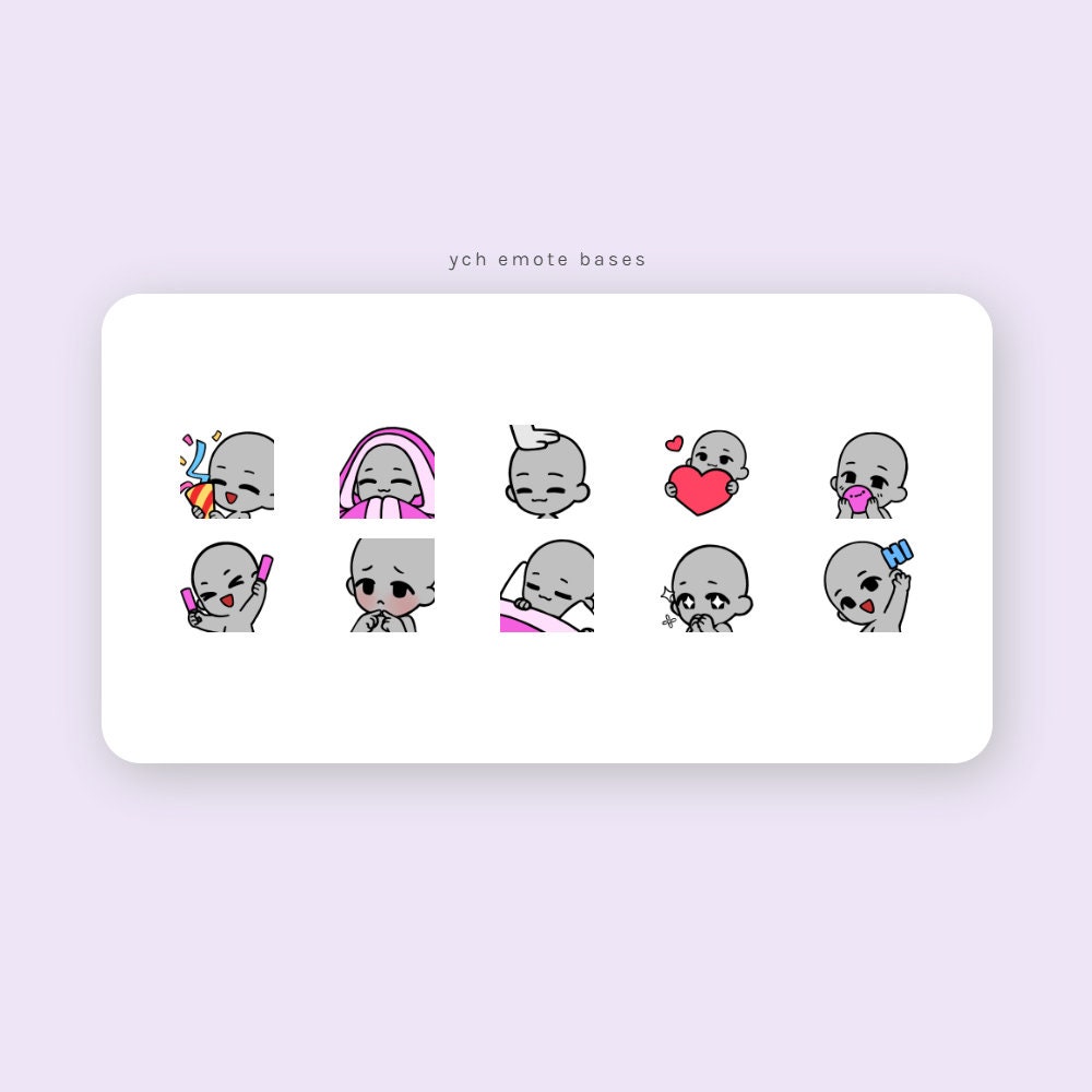 YCH DIY Cute Emote Bases | for Twitch or Discord - Etsy