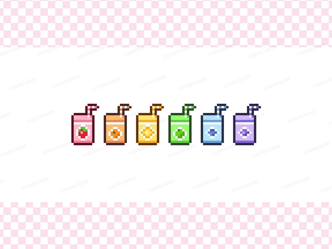 Cute Juice Box Badges | Pixel Art Styled | Twitch Sub / Loyalty / Bit ...