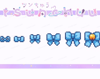 Premade Purple Cute Bows Pixel Art Styled Twitch Sub / | Etsy