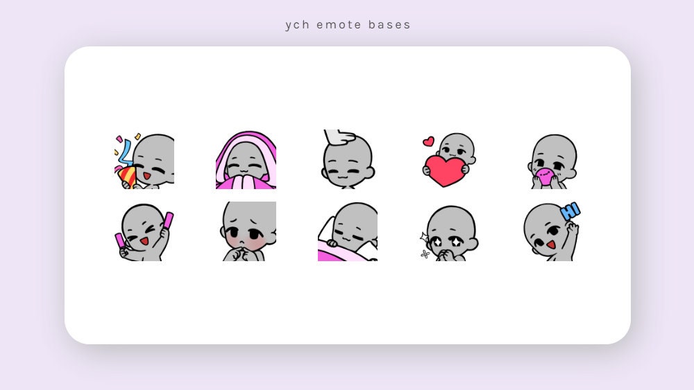 YCH DIY Cute Emote Bases | for Twitch or Discord - Etsy