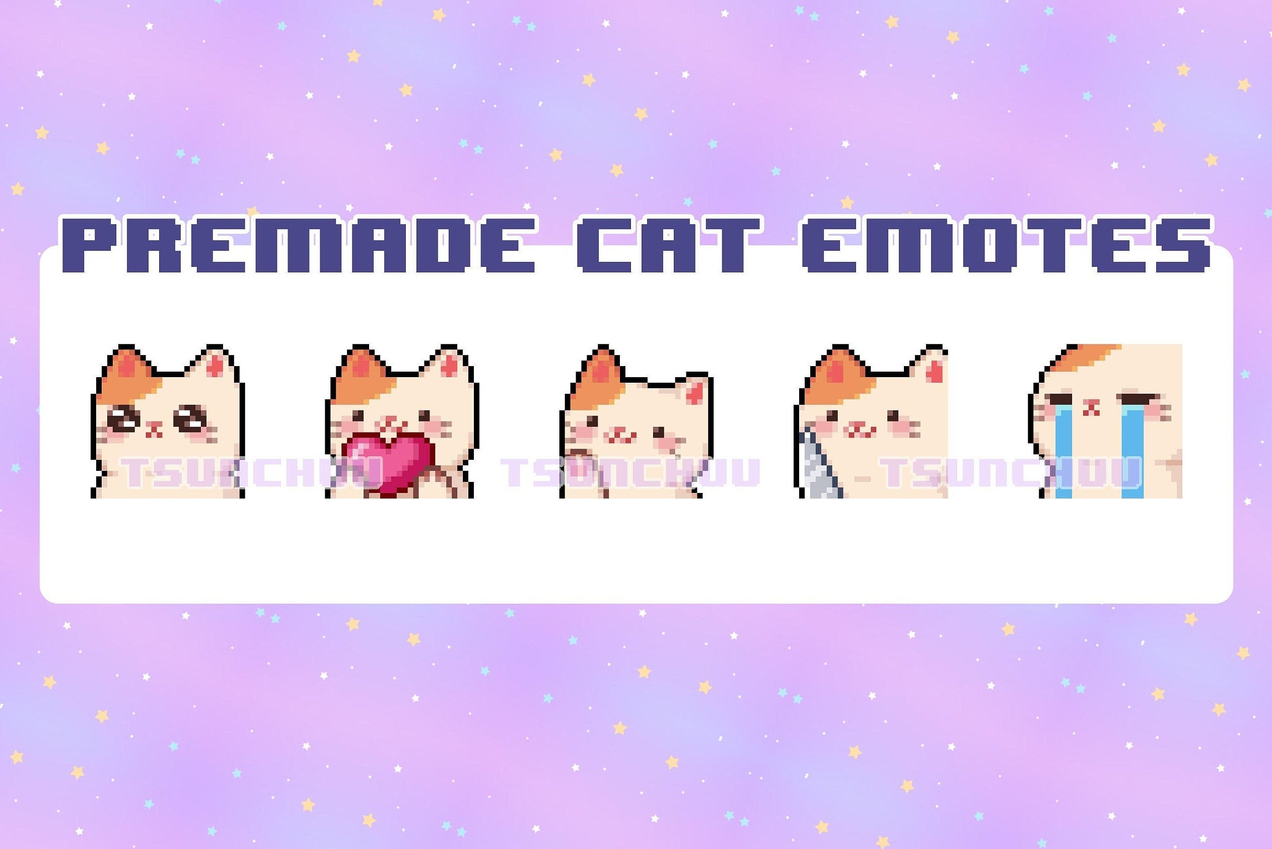 Premade Cat Emotes Pixel Art Styled for Twitch or Discord - Etsy