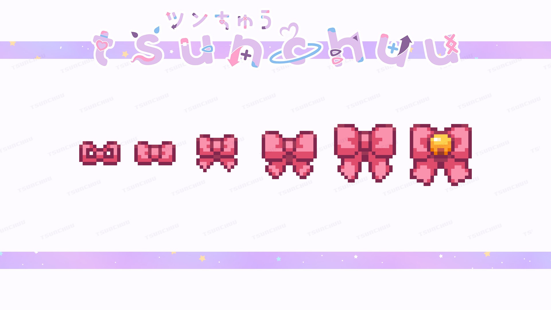 Premade Pink Cute Bows | Pixel Art Styled | Twitch Sub / Loyalty / Bit ...