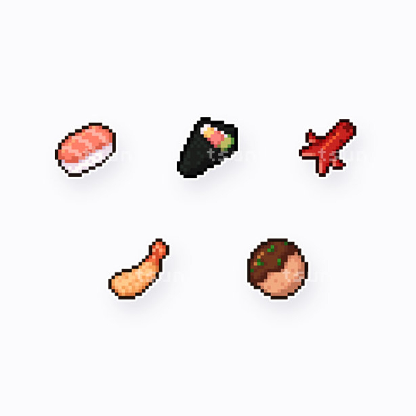 Premade Cute Seafood Badges | Pixel Art Styled | Twitch Sub / Loyalty ...
