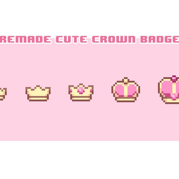 Pixel Crown Badges - Etsy