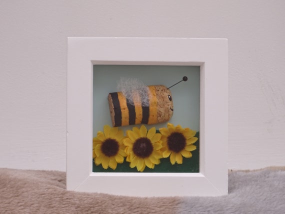 Bumblebee and Sunflowers Box Frame Picture Unique Gift for | Etsy