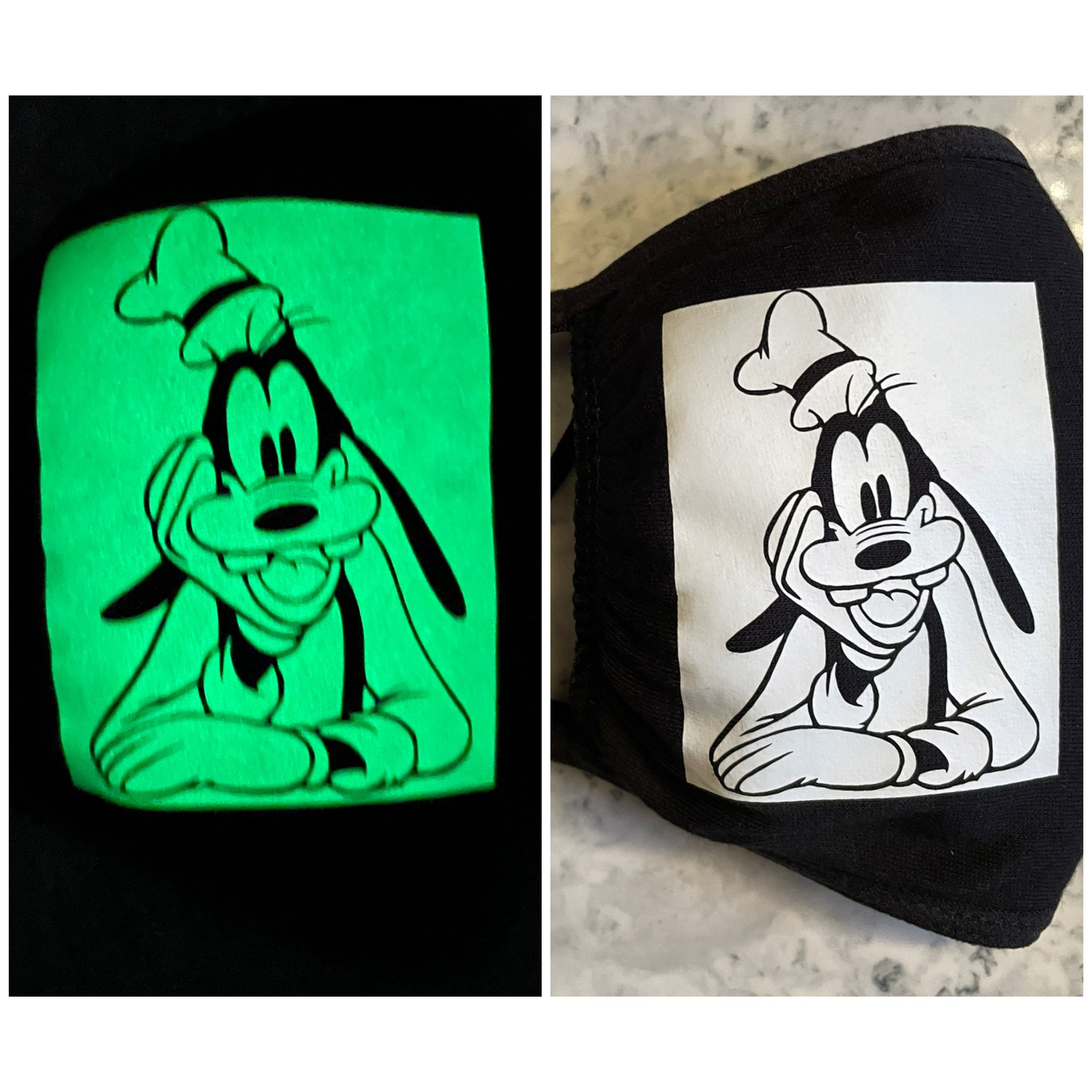 Goofy Face Mask Glow in the Dark White Cotton Triple Layered - Etsy