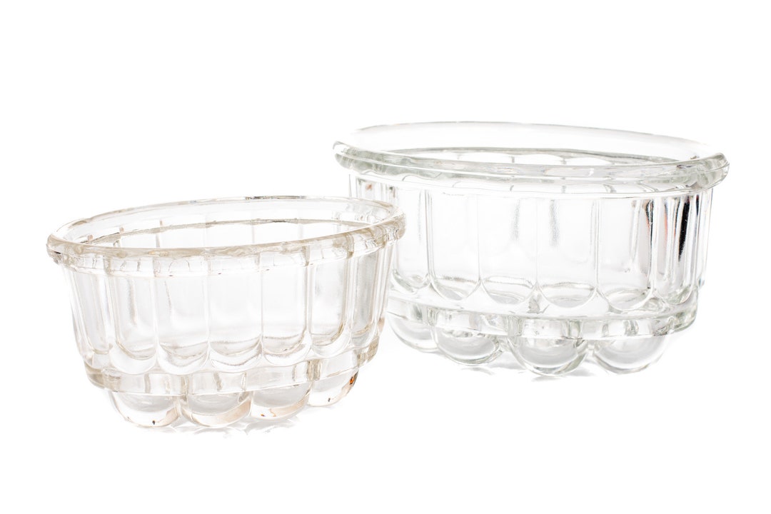 Vintage Glass Jelly Moulds Set of 2 - Etsy