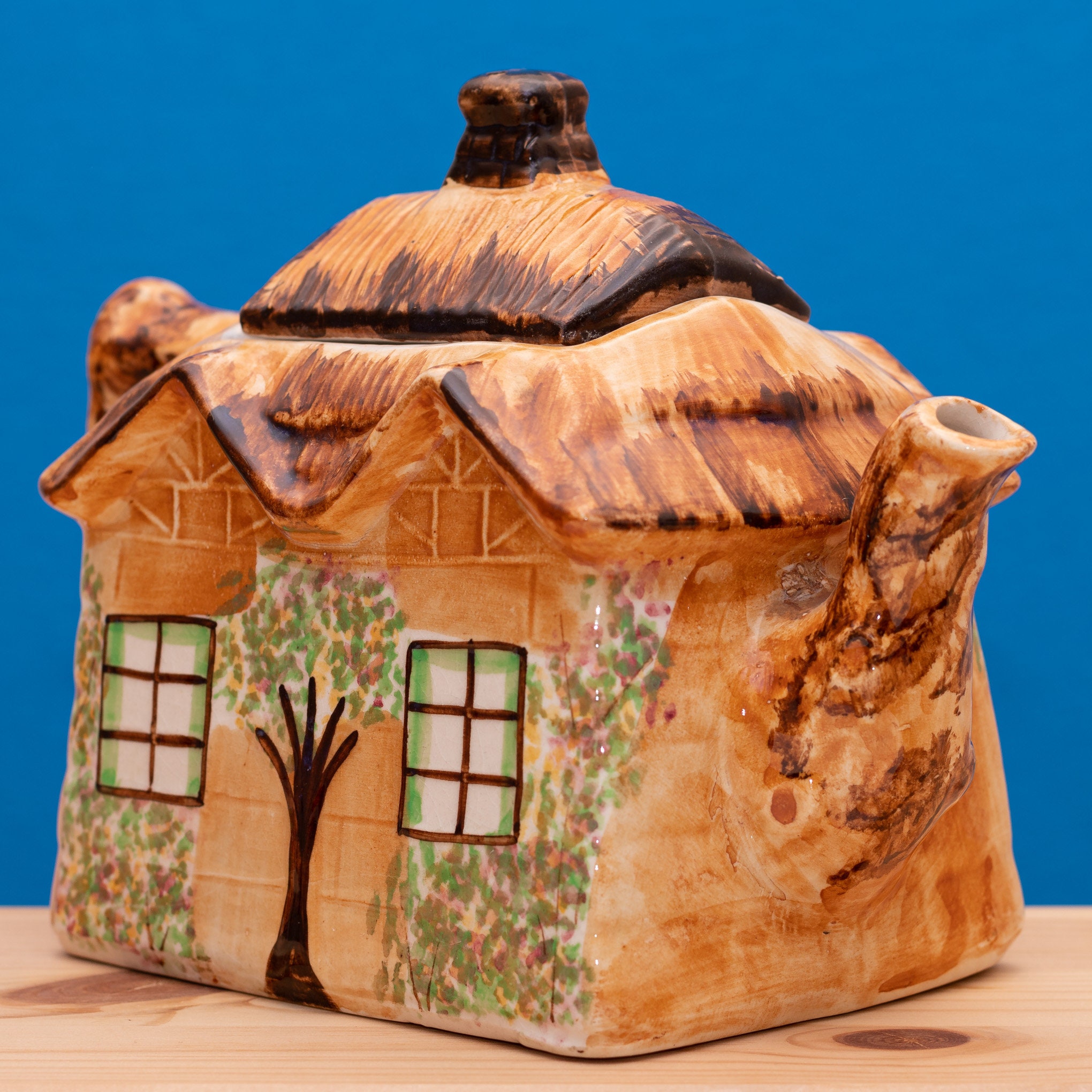 Vintage Thatched Cottage Teapot - Etsy