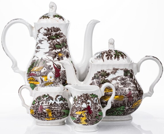 Myott China 4 piece Tea & Coffee Set The Hunter Design by - Etsy.de