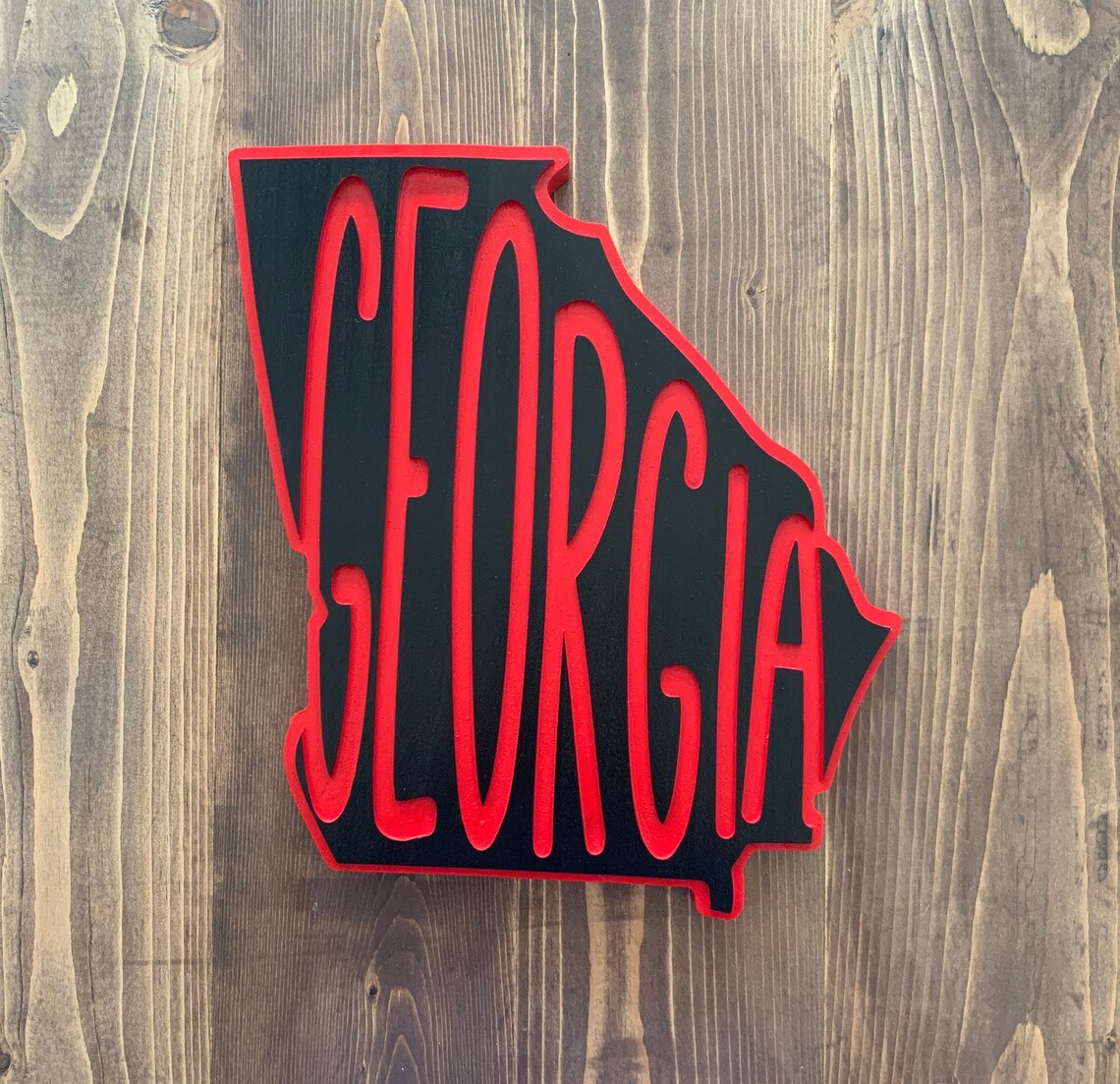 State Wood Sign Georgia Carved Sign Home Decor Sign - Etsy