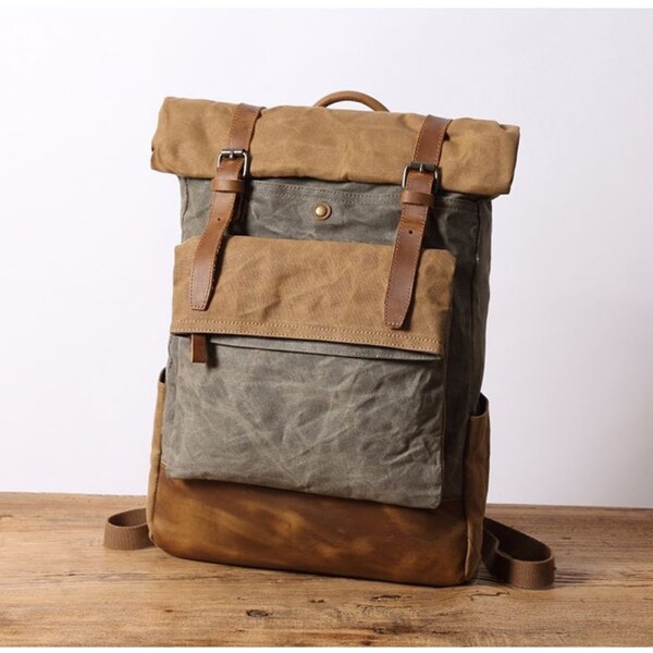 Waxed Canvas Backpack - Etsy