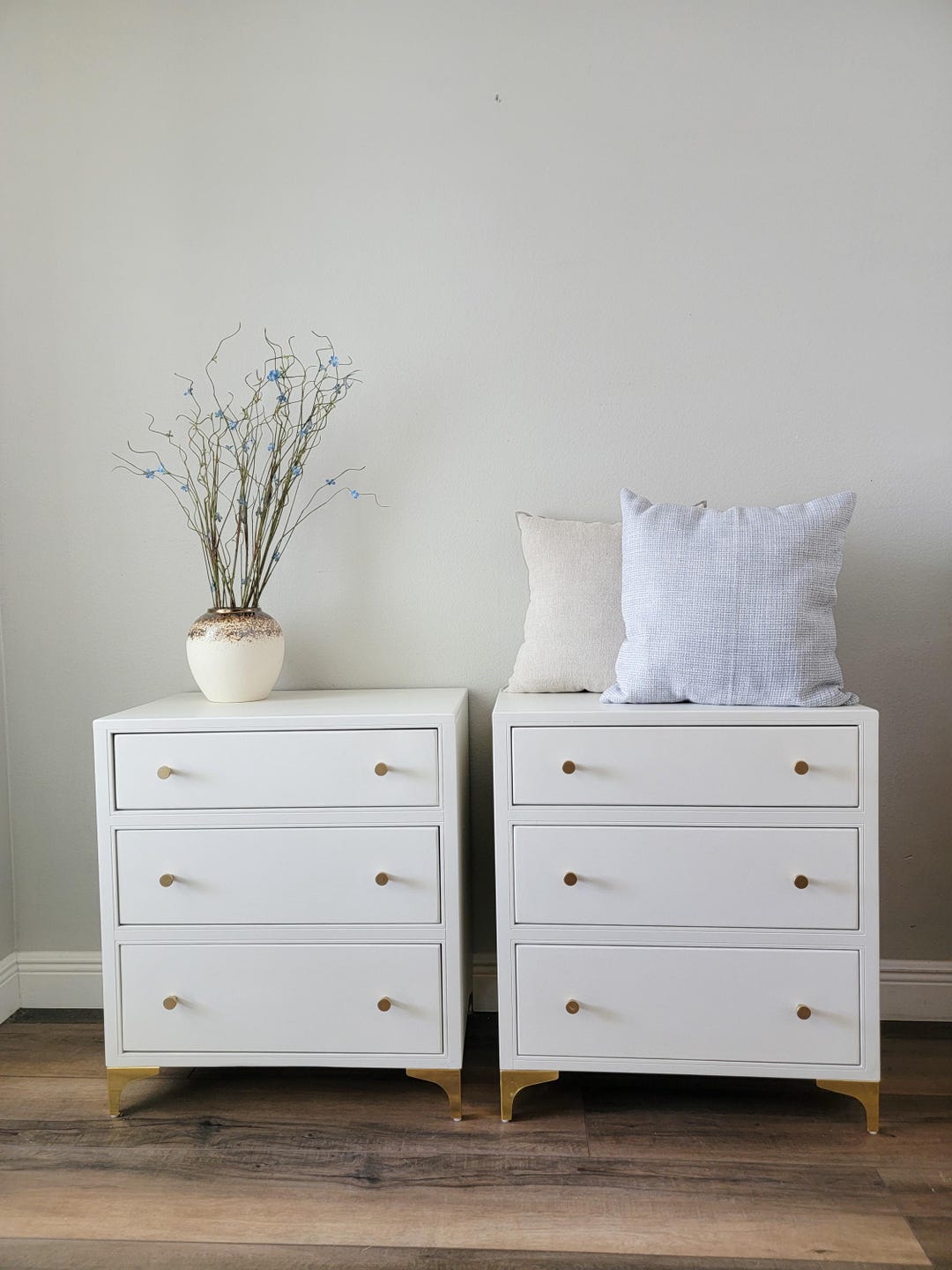 Vintage Pair Ethan Allen Solid Wood Nightstands - Bachelor Chests ...