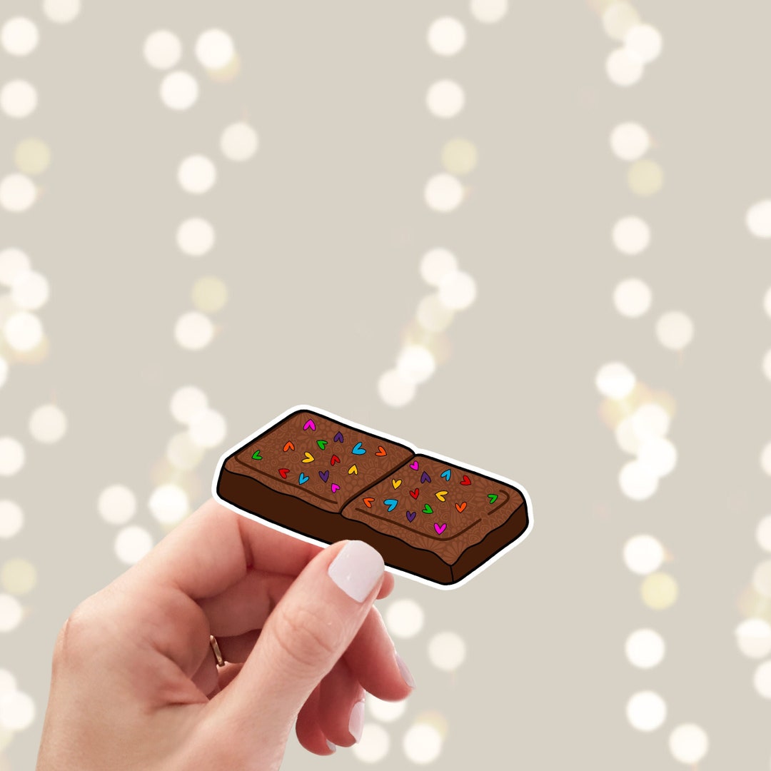 Rainbow Brownie Waterproof Sticker - Etsy