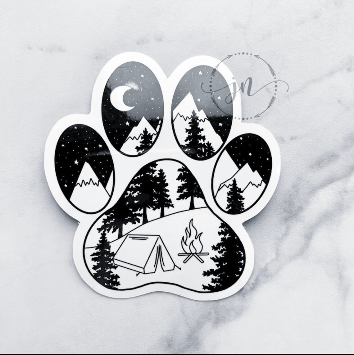 Dog Paw Camping Sticker Waterproof - Etsy
