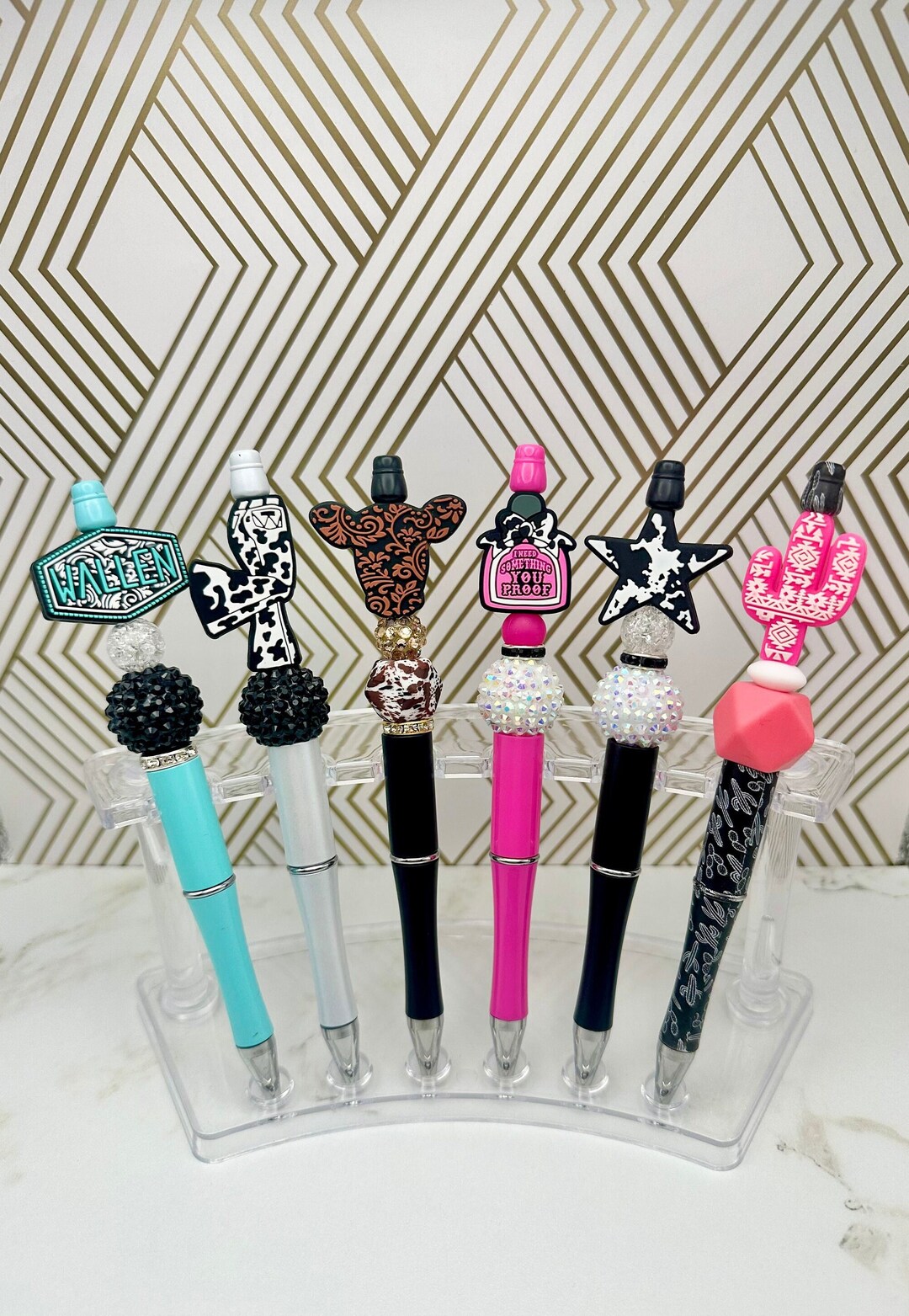 Western Beaded Pens Silicone Beads, Western Pen,focal Beads, Cute Pens ...