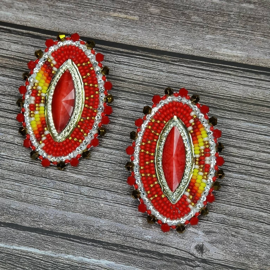 Beaded earrings indigenous earrings native beaded earrings | Etsy