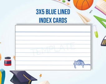 Ruled Index Card Template - Etsy