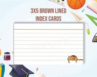 Ruled Index Card Template - Etsy