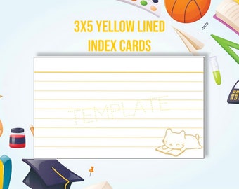 Ruled Index Card Template - Etsy