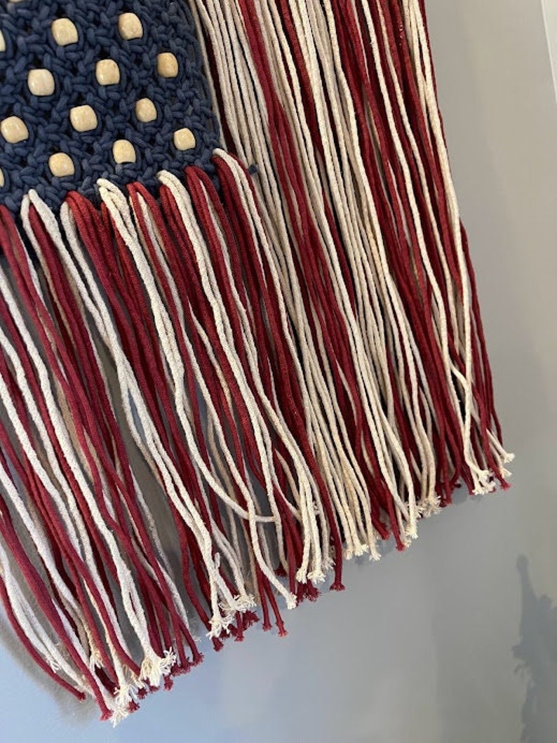 Rustic Farmhouse Macrame USA Flag Wall Décor Front Door - Etsy