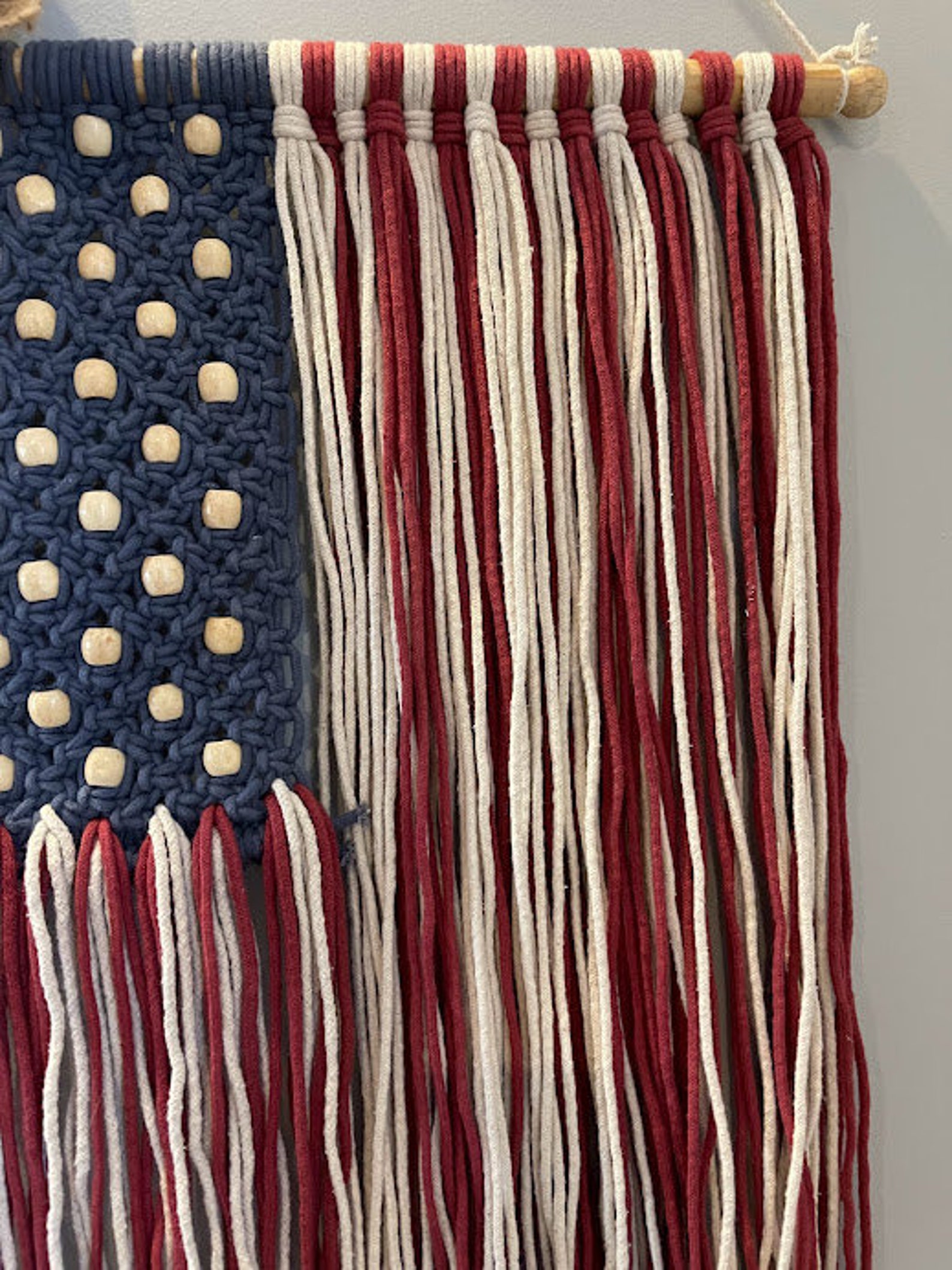 Rustic Farmhouse Macrame USA Flag Wall Décor Front Door - Etsy