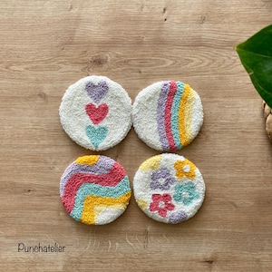 DIY Punch Needle Coaster Pattern - Printable PDF Embroidery Design for ...