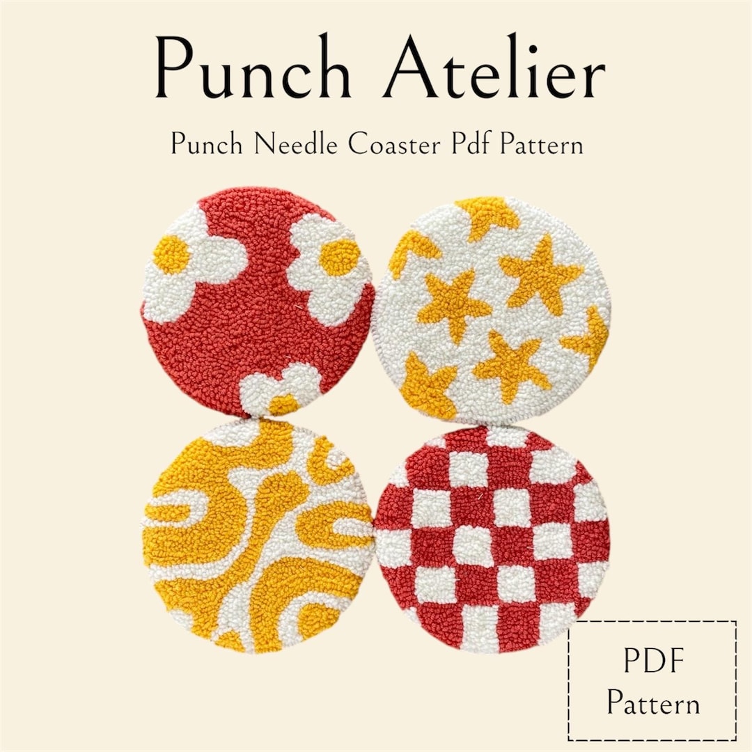 Stars Punch Needle Coaster Pattern/dıy Coaster Pdf Pattern/punch Needle ...