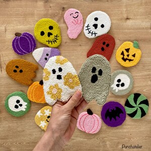 Handmade Punch Needle Halloween Coaster Set: Custom Drink Coasters - Etsy