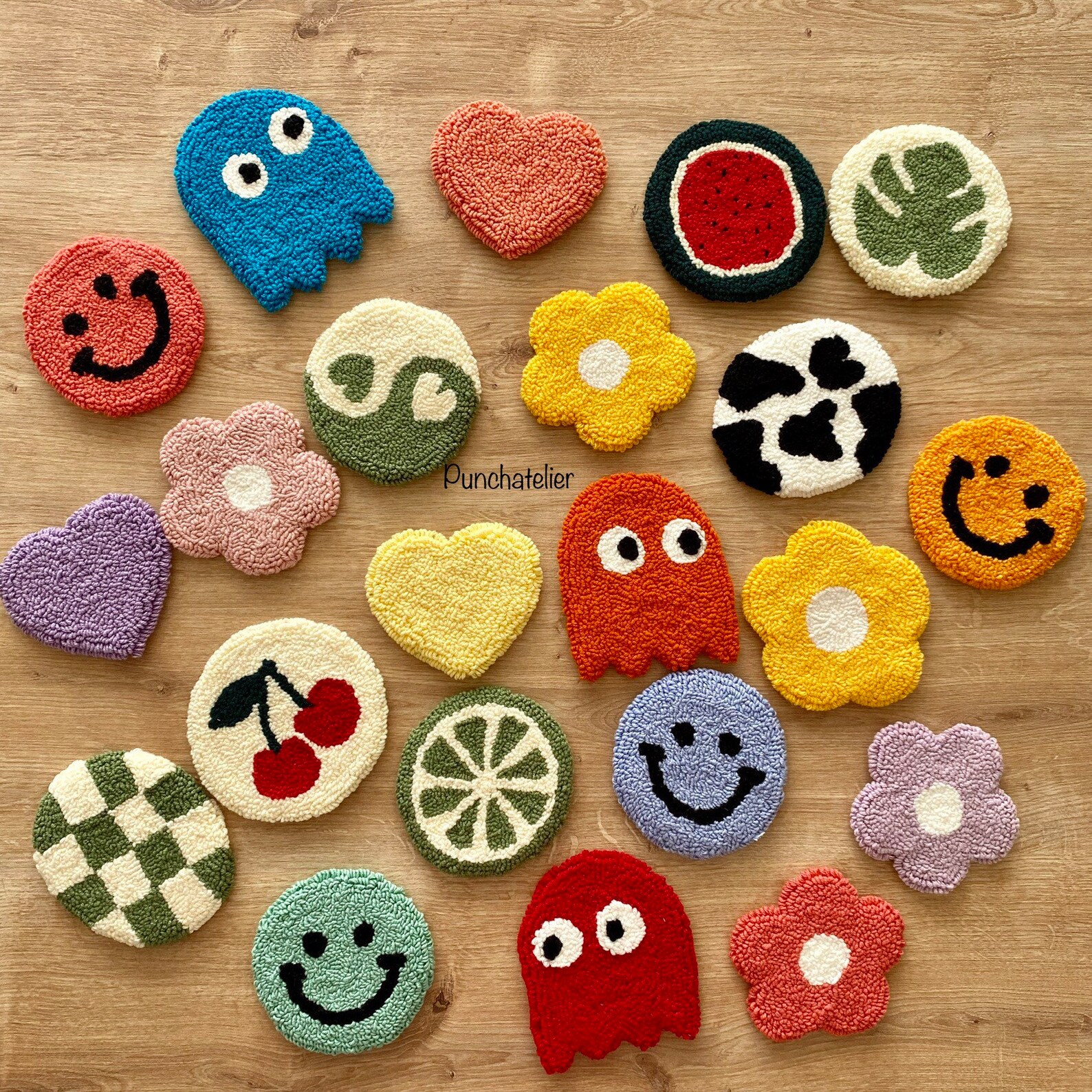 Tufting Coaster Kit 4pcs/coaster Punch Needle Kit/punch - Etsy UK