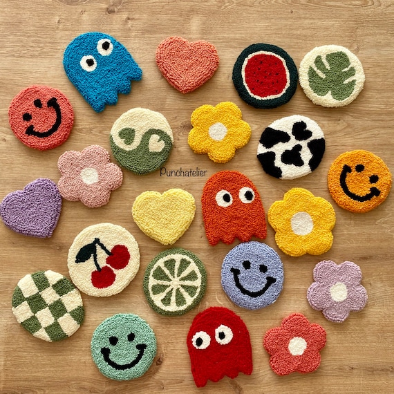 Tufting Coaster Kit 4pcs/coaster Punch Needle Kit/punch - Etsy