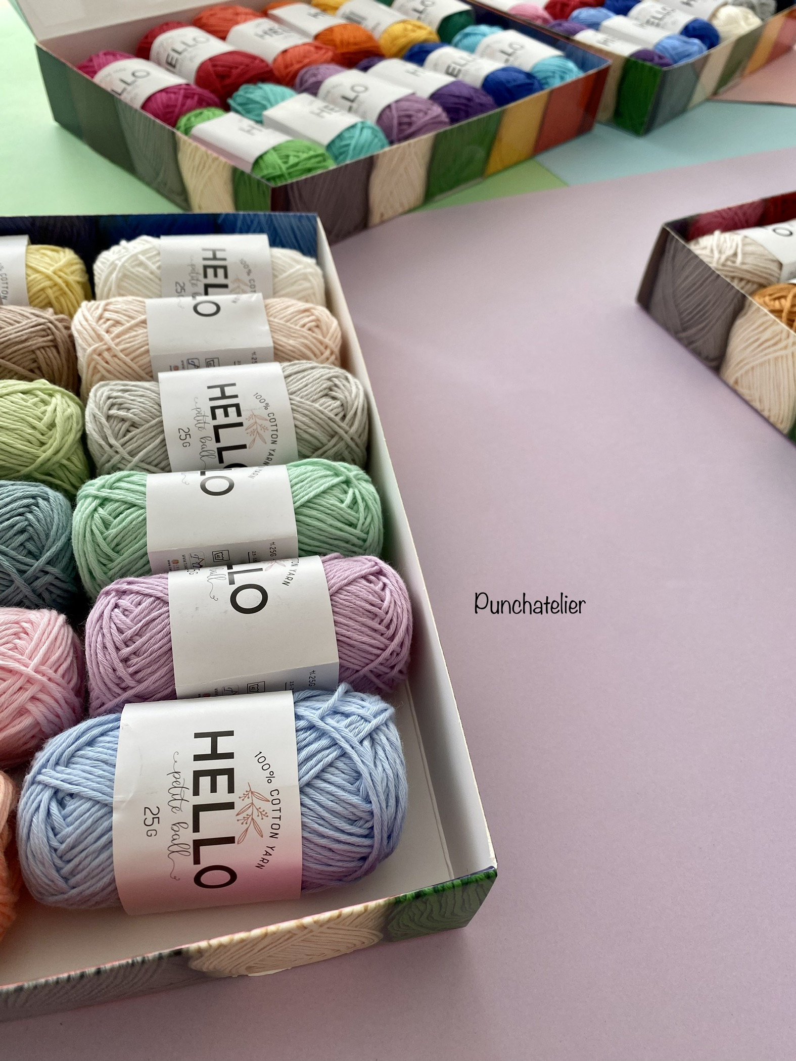 Hello Cotton Yarn Pack: 12 Color Set, Amigurumi, Punch Needle, Knitting ...