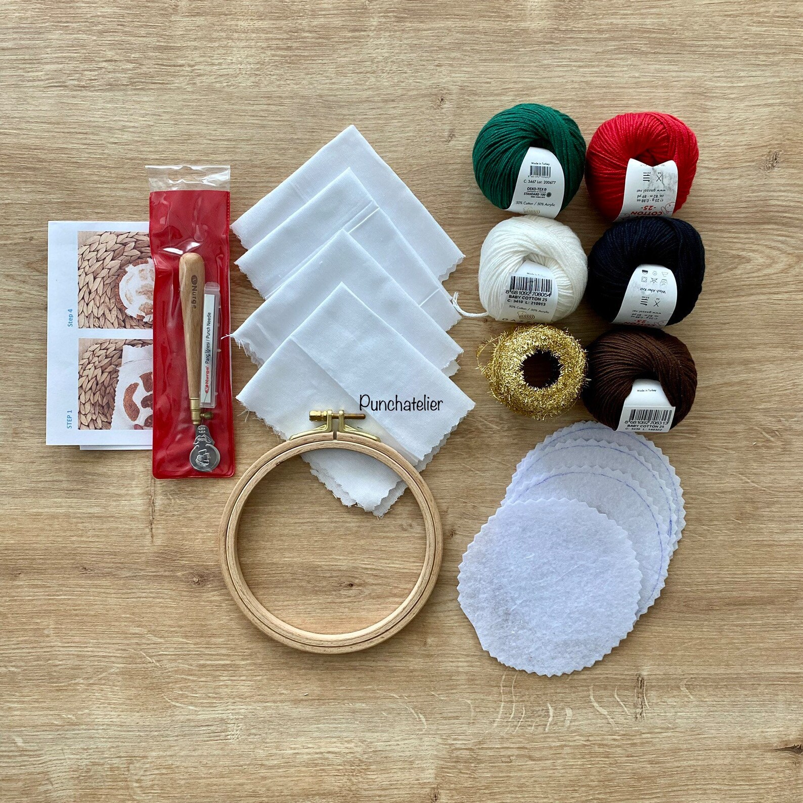 Christmas Coasters Punch Needle Kit 4 Pcs/ Coaster Tufting - Etsy