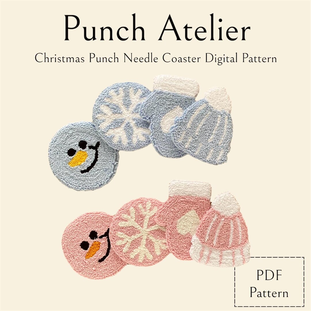 Christmas Punch Needle Coaster Pattern: Holiday Decor (PDF Pattern ...