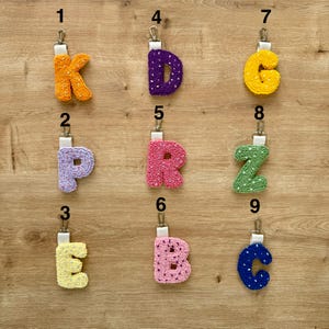 Custom Punch Needle Keychain: Handmade Initial Letter Keyring - Etsy
