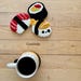 Sushi Diy Punch Needle Coaster Kit/beginner Embroidery Yarn Art/diy Kit ...