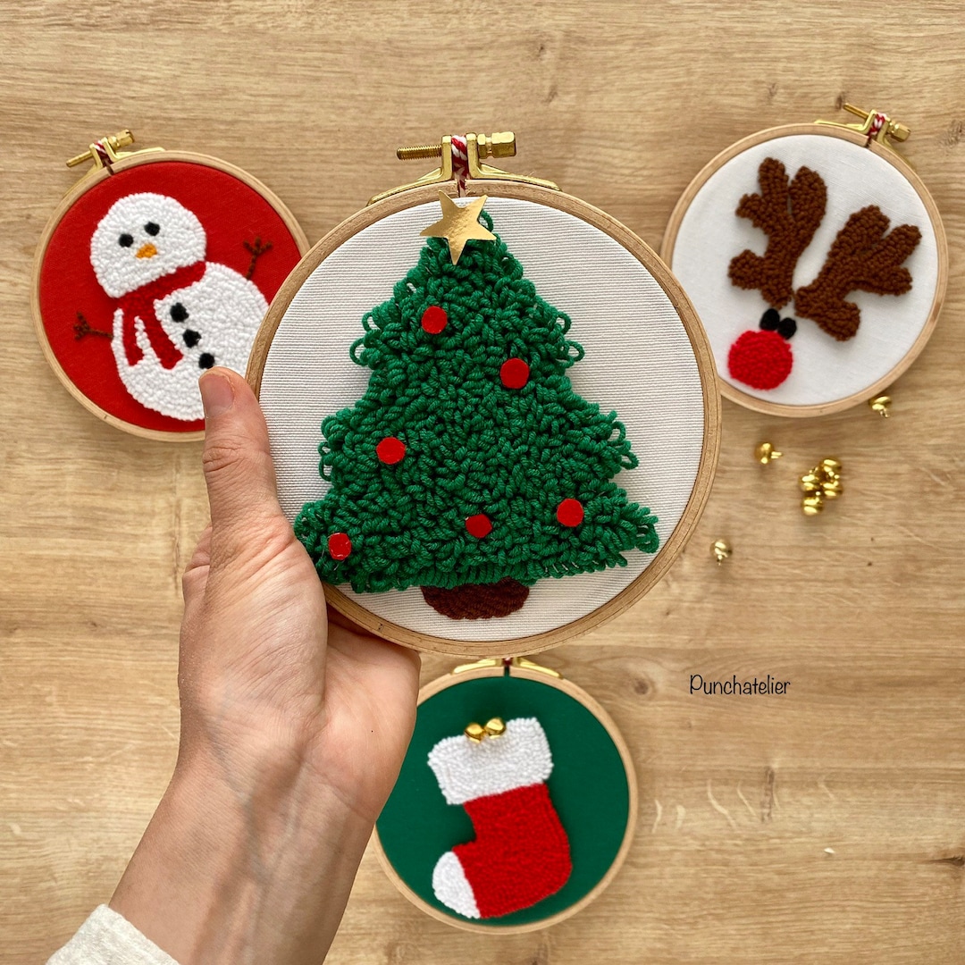 Dıy Christmas Punch Needle Kit Mini/ Easy Craft Kit for Beginners/ Dıy ...