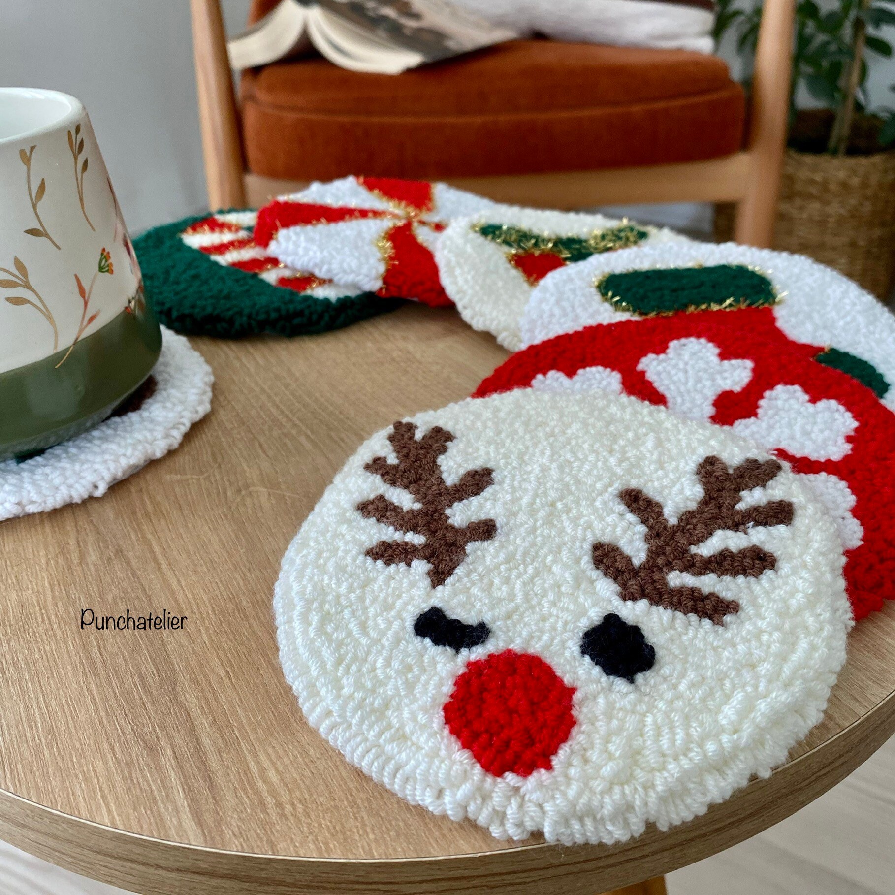 Christmas Coasters Punch Needle Kit 4 Pcs/ Coaster Tufting - Etsy