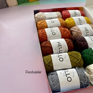 Hello Cotton Yarn Pack: 12 Color Set, Amigurumi, Punch Needle, Knitting ...