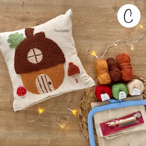 Punch Needle Kit /diy Punch Needle Pillow Kit/punch Needle Kit Beginner ...