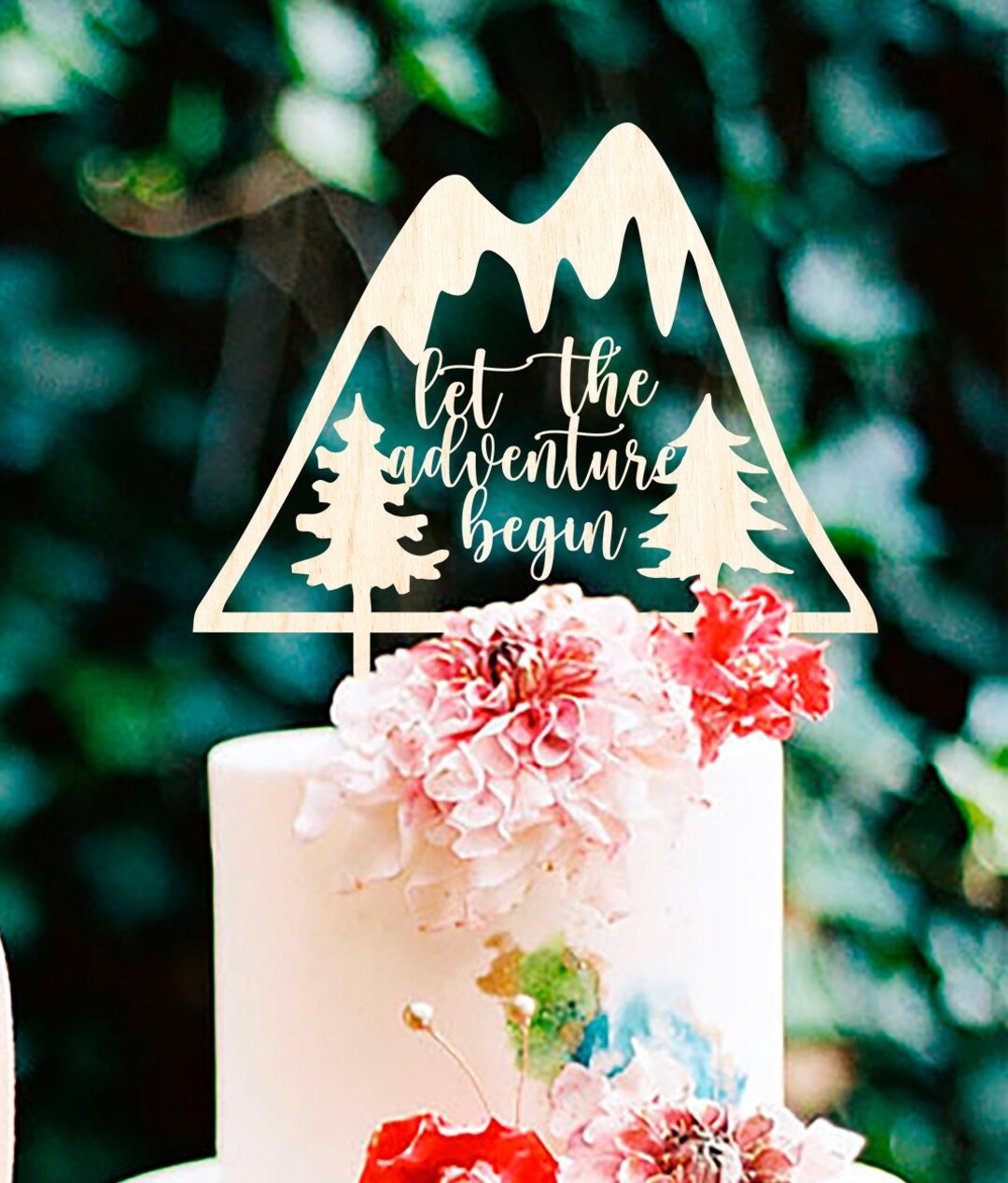Let the Adventure Begin Signmountain Cake Topper Woodland - Etsy