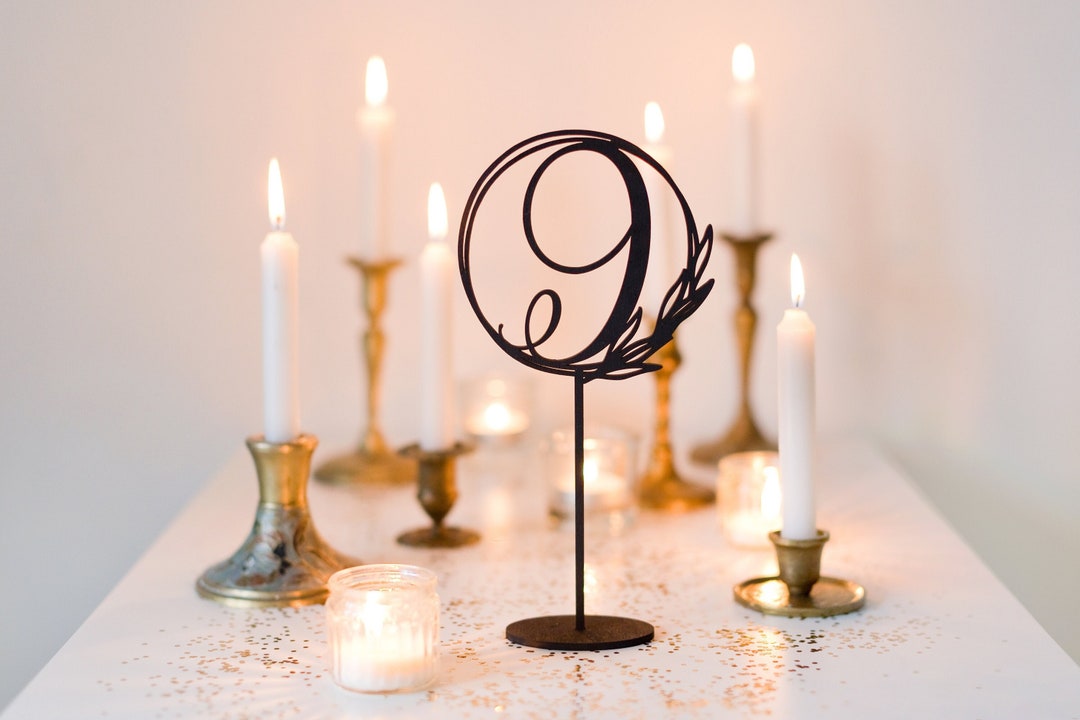 Rustic Table Numbers With Stand Circle Frosted Table Numbers - Etsy