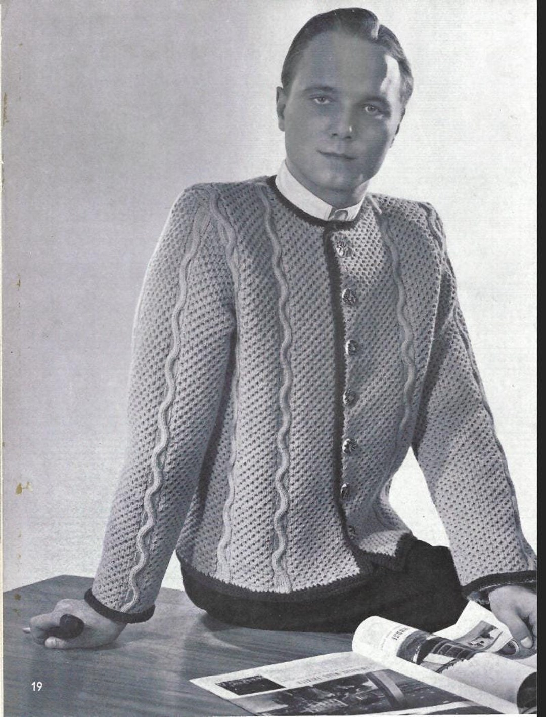 1950s Knitting Pattern for German Traditional Jacket in German and ...