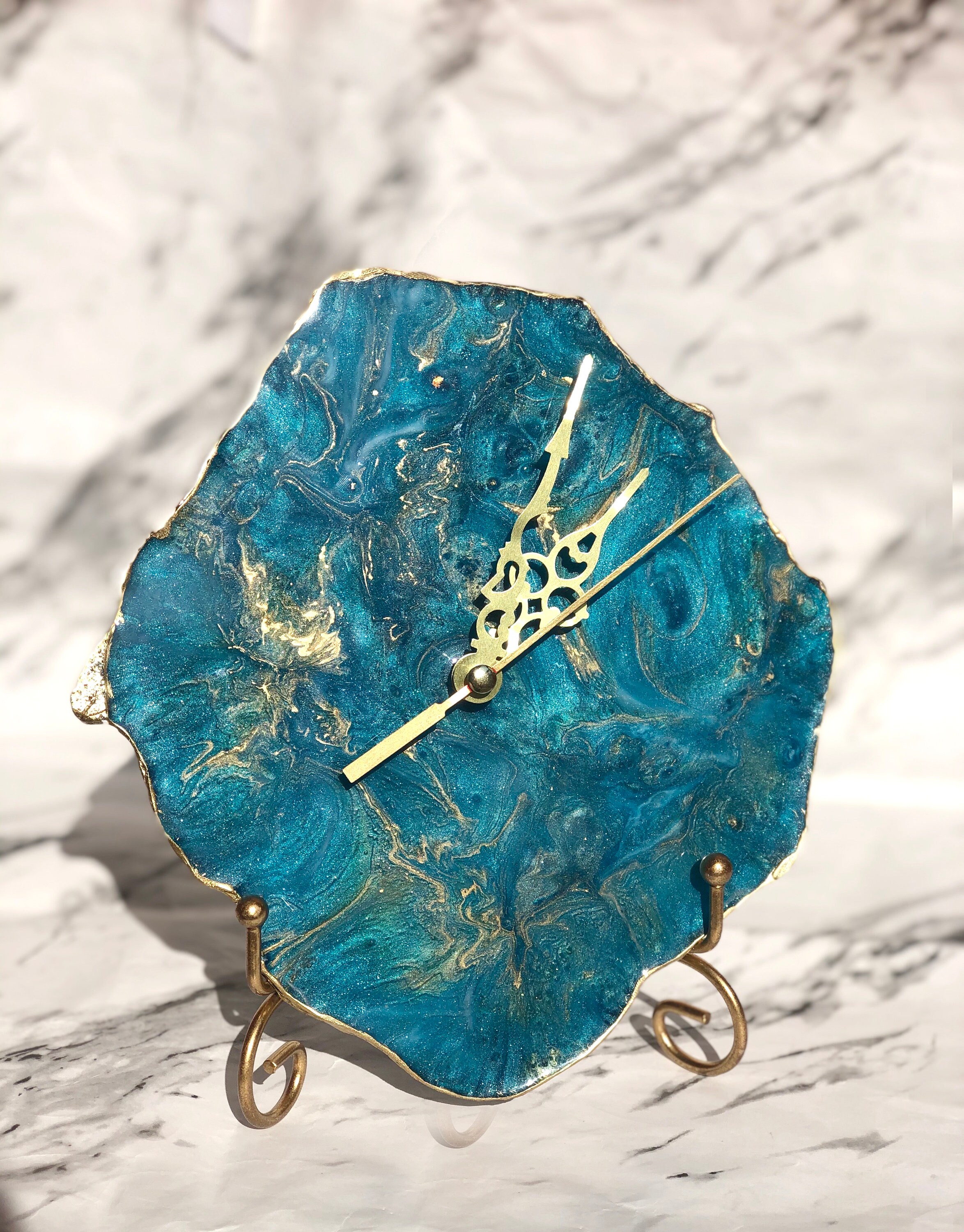 Handmade Geode Inspired Clock - Etsy