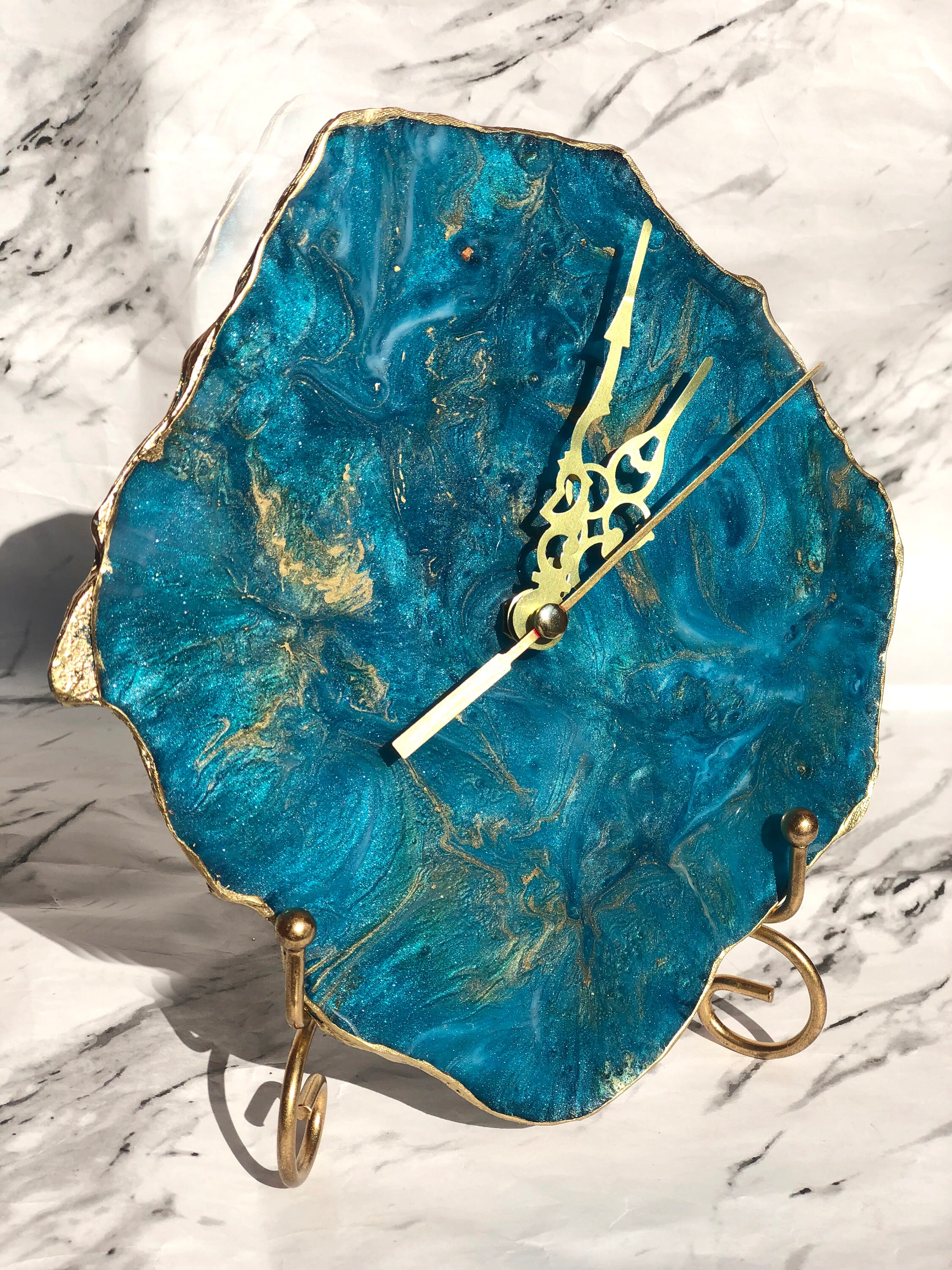 Handmade Geode Inspired Clock - Etsy