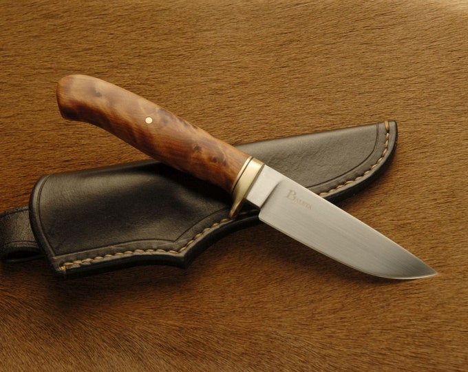 Hidden Tang Hunting Knife With Thuya Burl Handle - Etsy